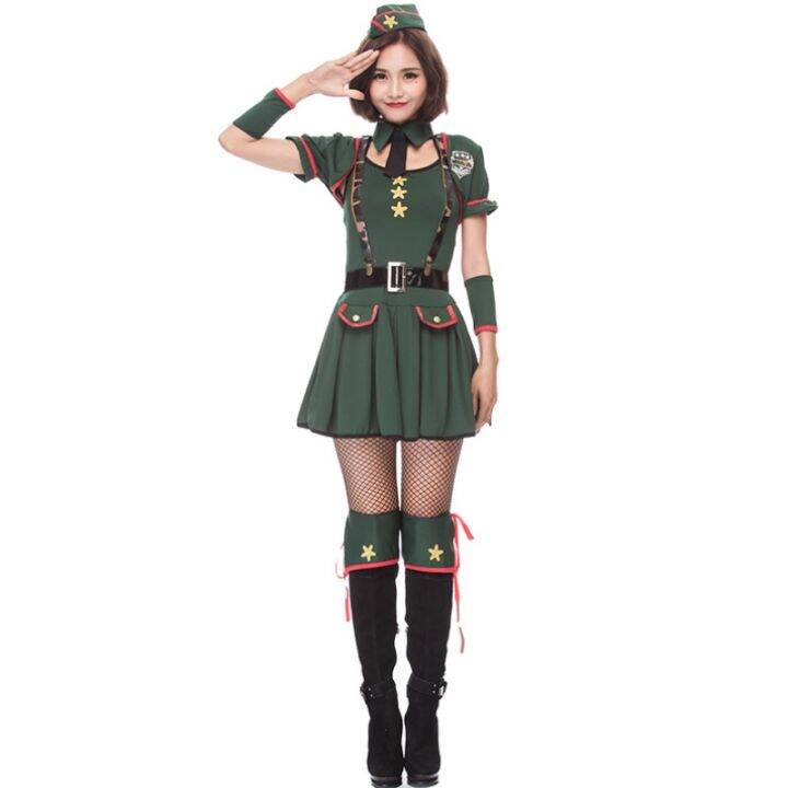 「Be love shop」Women 39;s Army Green Female Police Officer Costume Sexy ...