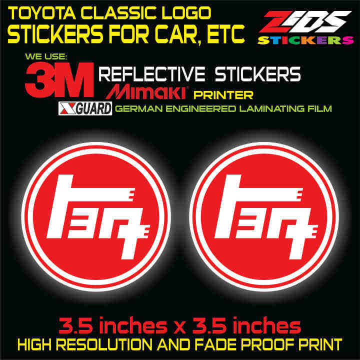 toyota classic logo 3M reflective printed laminated sticker for ...