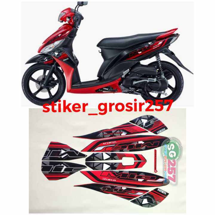 STIKER STRIPING LIS BODY MIO J FI 2014 2015 MERAH STANDAR | Lazada ...