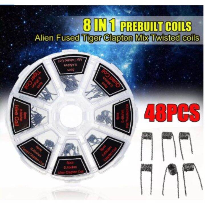 Prebuilt 8 in 1 Coils Alien Fused Tiger clapton Mix Twisted coils for ...