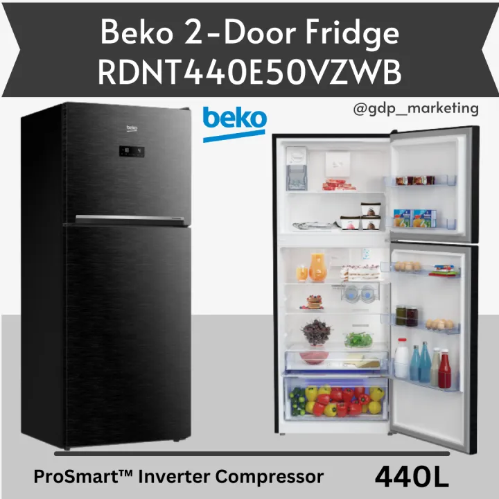 Beko Fridge 440L RDNT440E50VZWB with Pro Smart Inverter Compressor, Neo ...