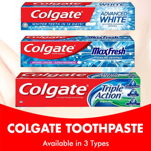 Colgate Toothpaste | Advanced White 160g | Max Fresh 160g | Colgate ...
