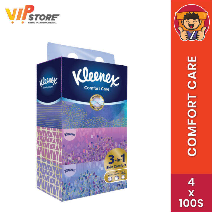 Kleenex (Comfort Care Tissue Box 4x 100s) | Lazada