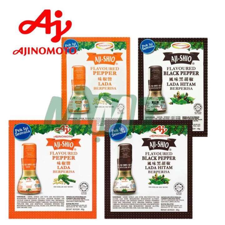 AJI-SHIO Flavoured Pepper/Black Pepper Refill Pack 40g 80g | Lazada