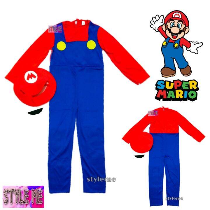 Super Mariio Jumpsuit Costume Cosplay Roleplay For Kids | Lazada PH