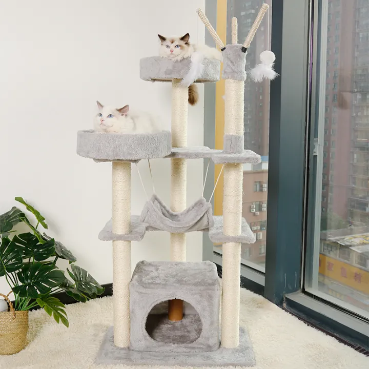 Cat-climbing frame, cat nest, one-piece cat tree, large solid wood, sky ... Cat-climbing frame, cat nest, one-piece cat tree, large solid wood, sky ...