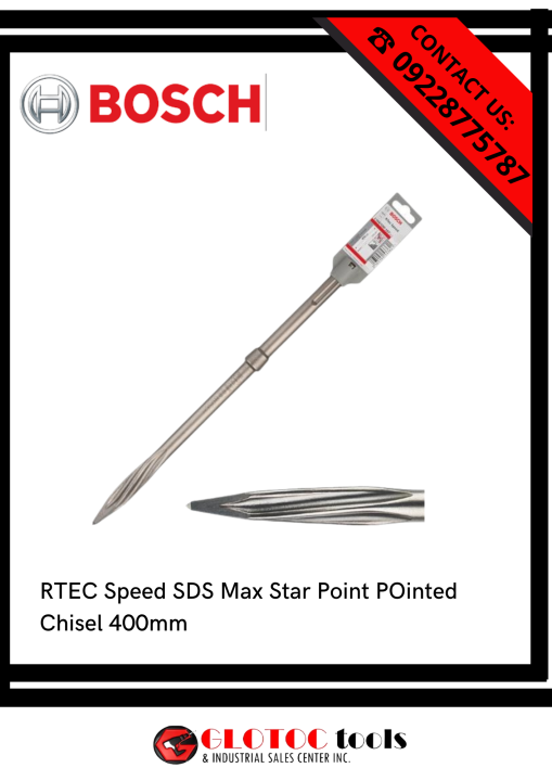 BOSCH RTEC speed SDS Max Star Point Pointed Chisel 400mm | Lazada PH