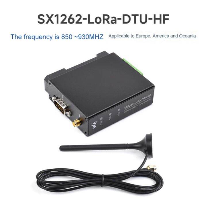 Waveshare SX1262-LoRa-DTU-HF 850-930MHz Guide Rail LoRa Data Transmission Terminal DTU RS232 ...