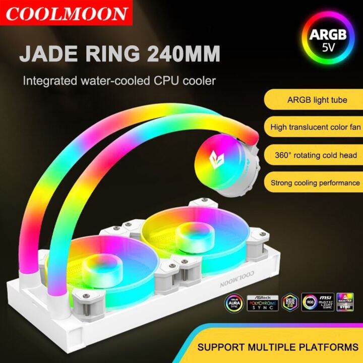 Coolmoon ARGB CPU AIO Water Cooler 240Mm Radiator For Intel AMD LGA1700 ...