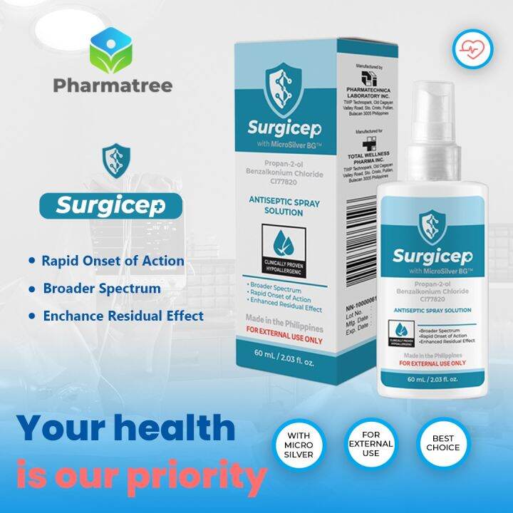Surgicep+ 30ml /60 ml- Antiseptic/Disinfectant (Skin Cleansing Solution ...
