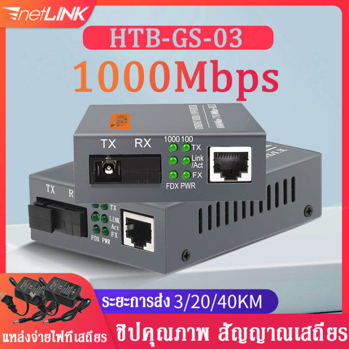 ส่งไว จาก กทม (รับประกัน 1 ปี)NetLINK Gigabit Media Converter HTB-GS-03 ...