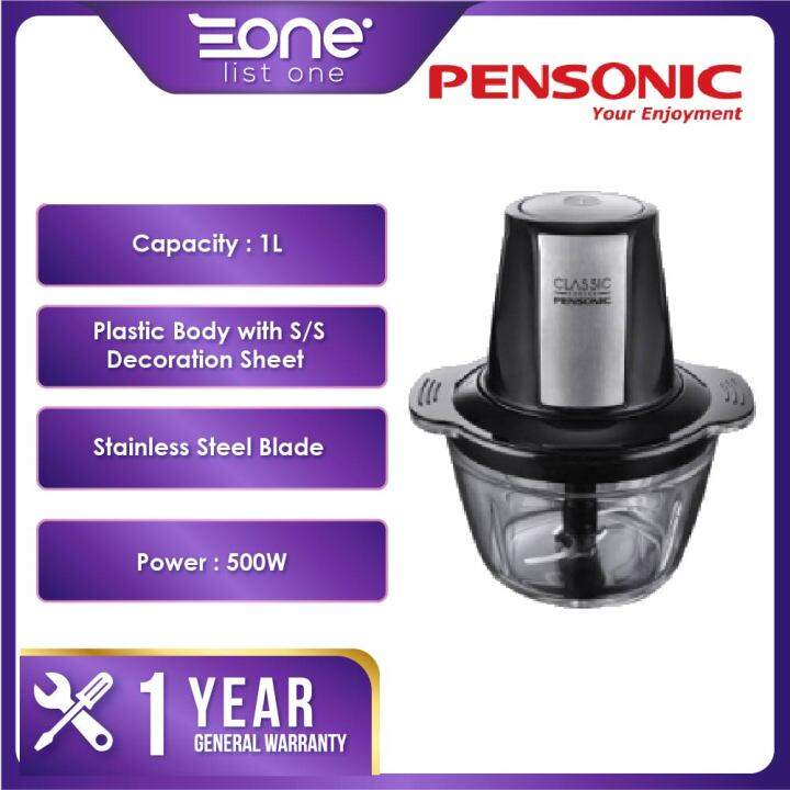 Pensonic Classic Series Food Chopper with 1L Glass Bowl PB-6005GX | Lazada