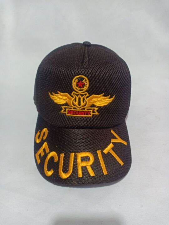 Topi security || Topi bordir wings security warna coklat bahan doubel ...
