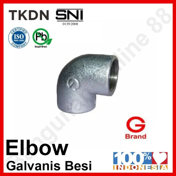Keni Besi Knie Galvanis 1/2” inch Drat G Brand Knee Besi Elbow 90 deg ...