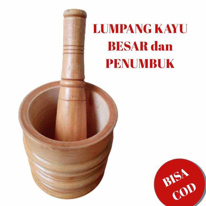 lumpang kayu mahoni/lumpang besar lumpang dan alu | Lazada Indonesia