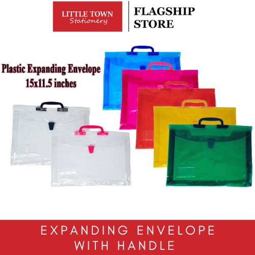 Plastic Expanding Envelope With Handle Long Size: 15x11.5 Inches ...