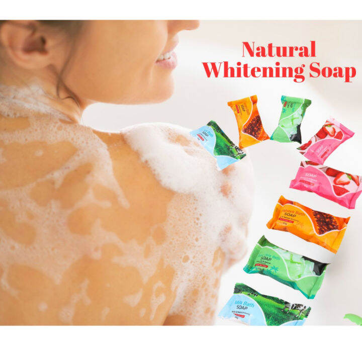 ZX HOMES Papaya Moisturizing Deep Cleaning Soap 50g and Milk whitening ...
