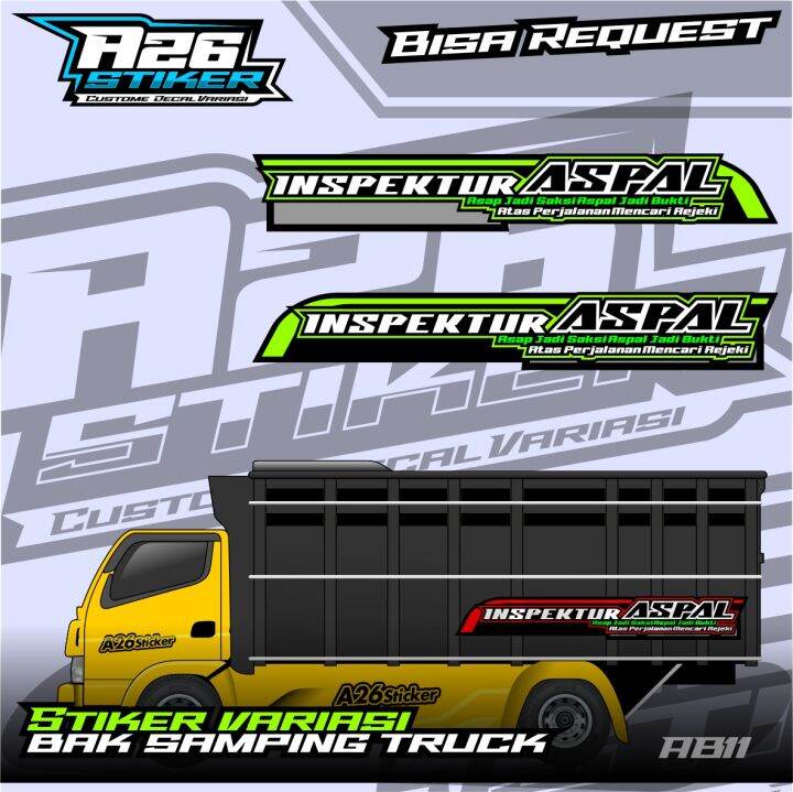 Stiker variasi Bak Samping truck all truck custom - bisa request sesuai ...