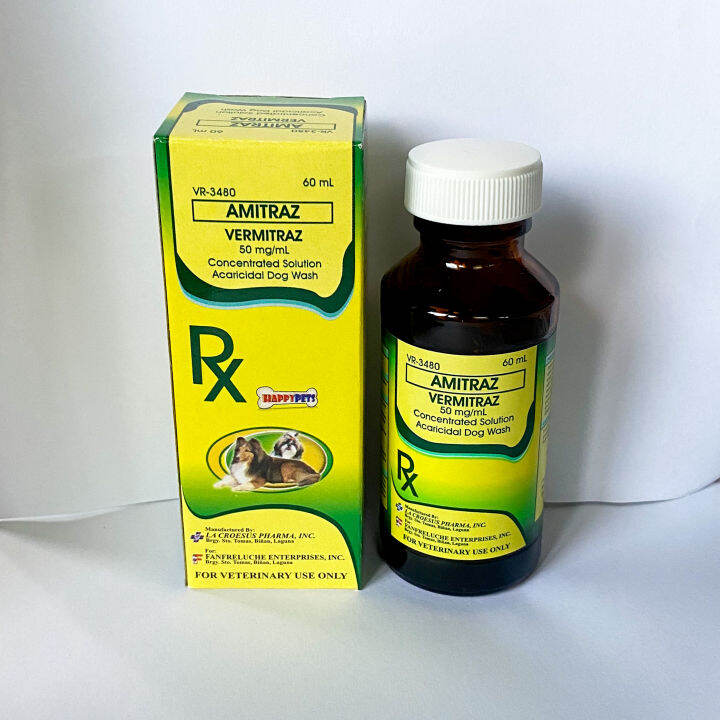 Vermitraz Amitraz Dog Wash 60mL for Mange, Ticks, and Lice in Dogs ...