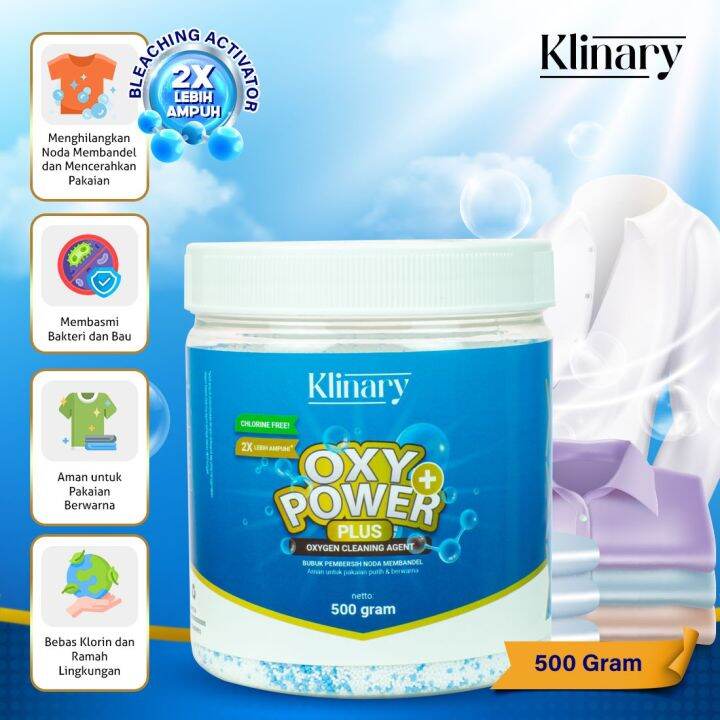 KLINARY OXY POWER PLUS Penghilang Noda & Pencerah Warna Pakaian 500 GRAM | Lazada Indonesia