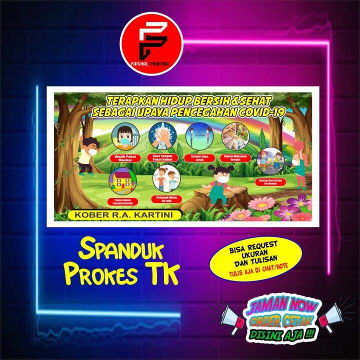 Spanduk Prokes TK PAUD KOBER / Banner Prokes / Spanduk Custom Ukuran 2 ...