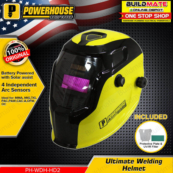 POWERHOUSE USA Ultimate Series Auto Darkening Welding Helmet •BUILDMATE ...