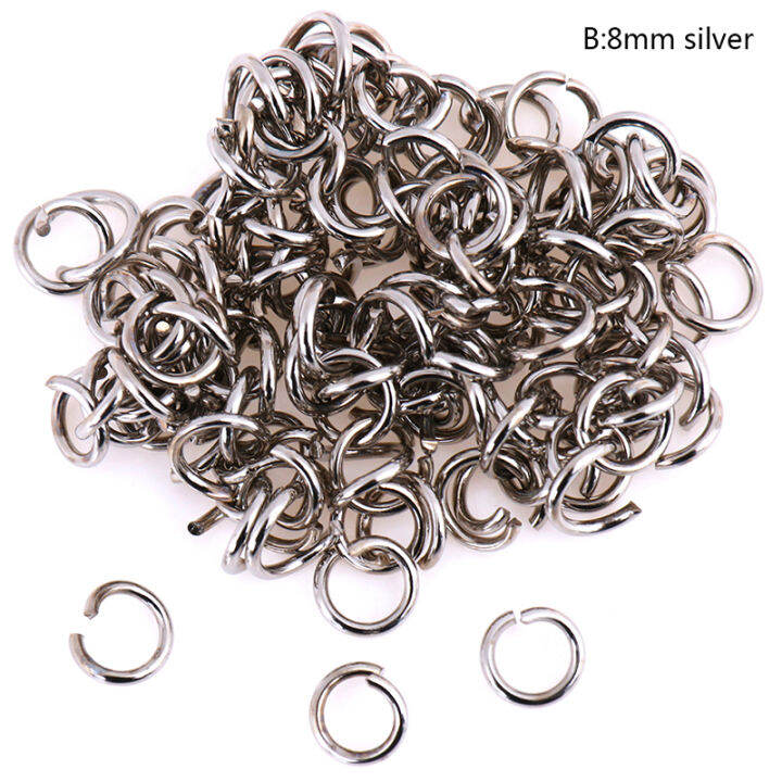 QR FRU 100ชิ้นสแตนเลสเปิดแหวนกระโดด8/10Mm แยกแหวนเชื่อมต่อ | Lazada.co.th