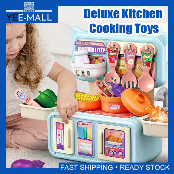 Deluxe Kitchen Cooking Toys Kids Pretend Play Set Toy Circulating Water ...
