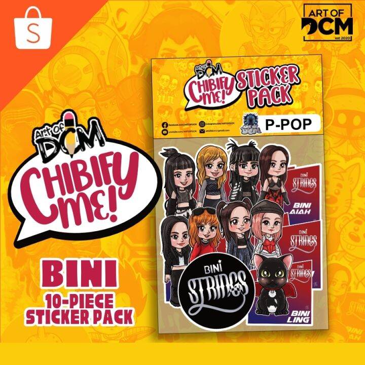 【Magrekomenda】 P-POP BINI STRINGS Chibi Waterproof Sticker Pack (10 pcs ...