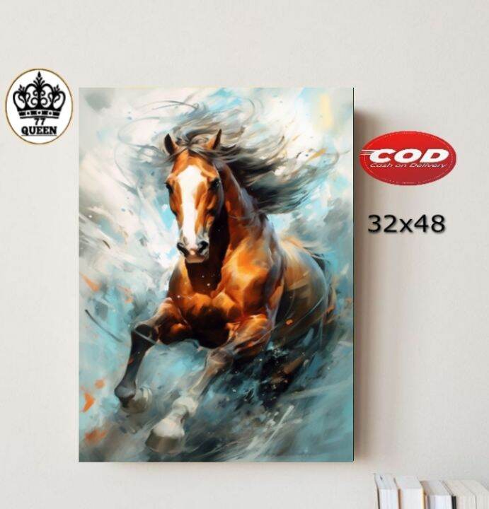 POSTER DINDING TEMA GAMBAR KUDA/HIASAN DINDING RUANG TAMU/LUKISAN ...