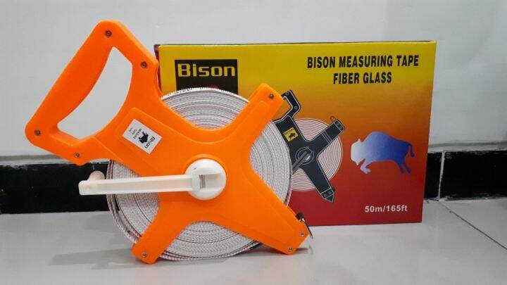 BISON Meteran Tanah 50 Meter Roll Meter T Alat Ukur Jalan Gulung ...