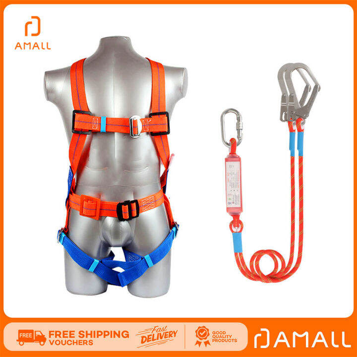 Double Large Hook Fall Protection Harness Full Body Safety Harness ...