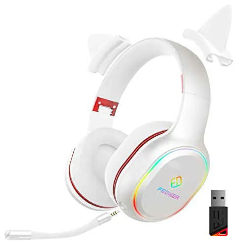 Wireless Gaming Headset for PS5 PS4 PC iOS Android, Fediker W3 USB ...