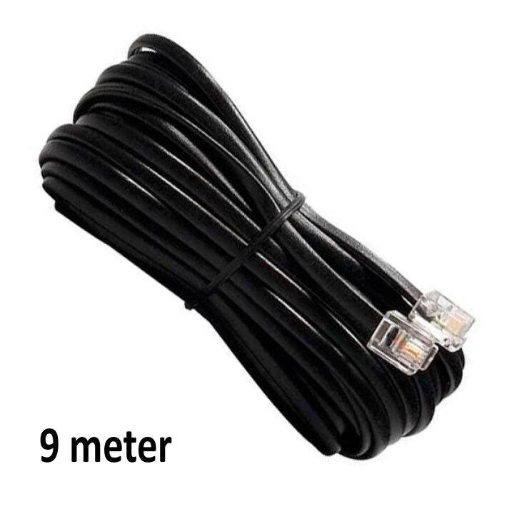RJ11 Cable Telephone Line Wire - 9 Meters (Black) | Lazada PH