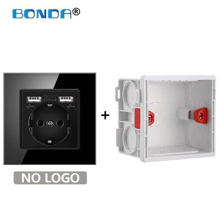 BONDA Electrical USB Wall Socket Eu Germany Plug Outlets with 2 USB 16A ...