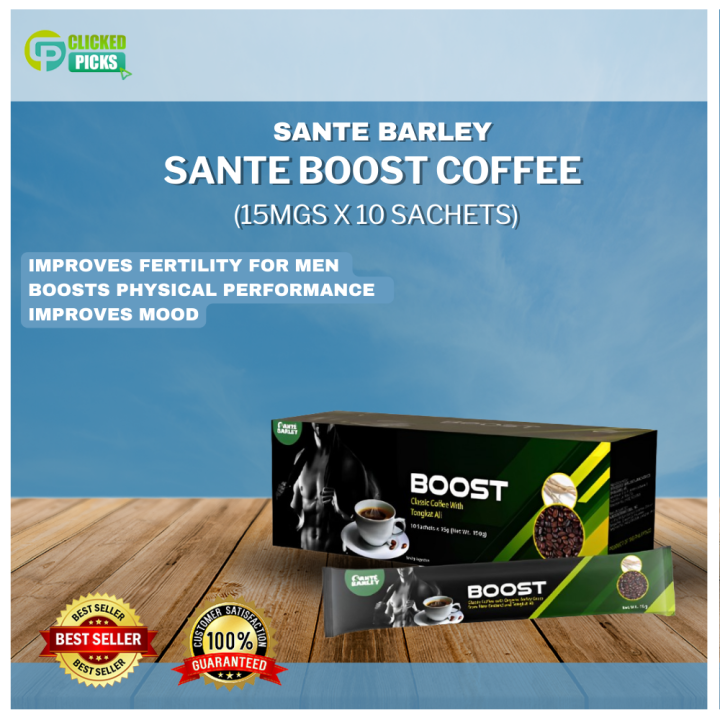 Sante Barley BOOST Coffee 15gx10's per box Classic Coffee with Tongkat Ali Sante BOOST Coffee ...