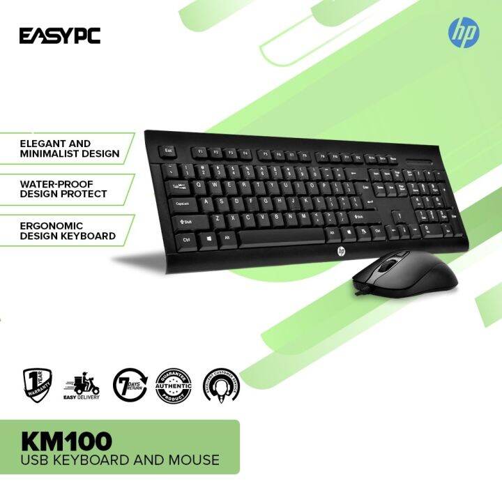 EasyPC HP KM100 USB Keyboard and Mouse | Lazada PH
