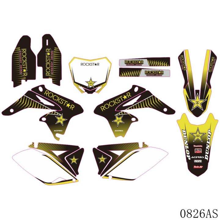 Full Graphics Decals Stickers Motorcycle Background Custom Number Name ...