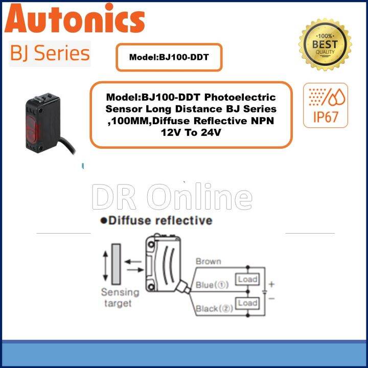 Autonics Photoelectric Sensor BJ100-DDT DIF.REFLECTIVE ~ 100MM 12-24VDC~ NPN T/O BJ100-DDT | Lazada