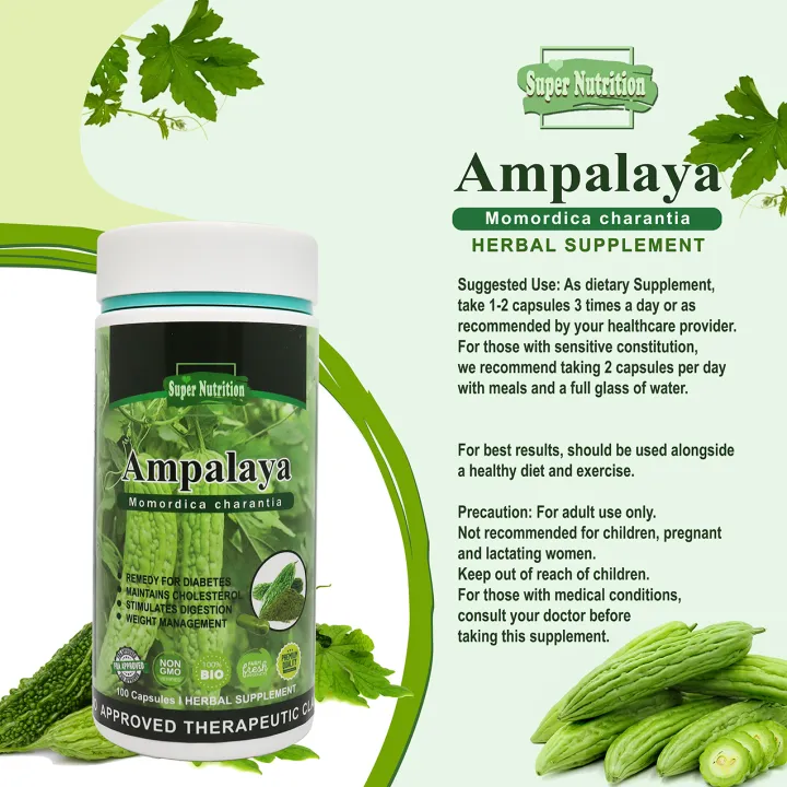 Ampalaya Capsule Food Supplement Bottle of 100pcs (New Packaging ...
