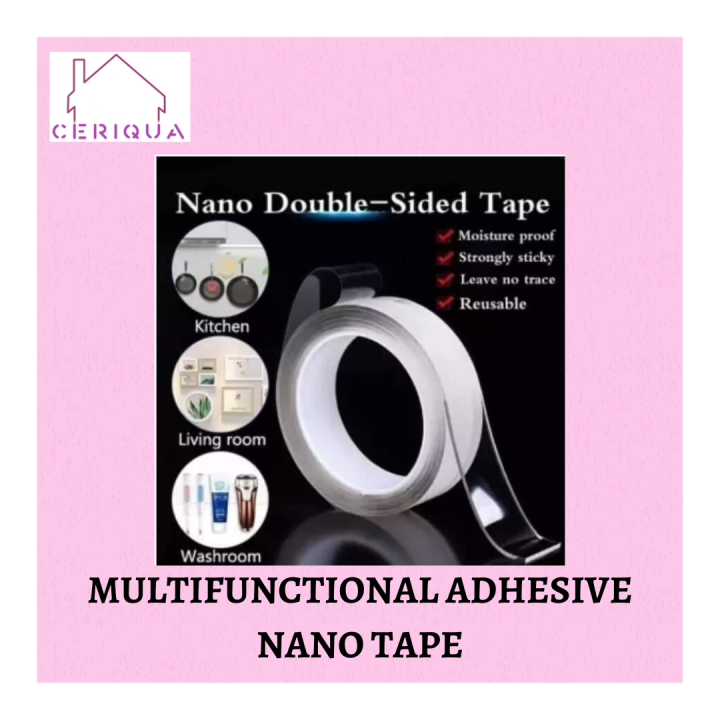 Nano Multifunction Strongly Sticky Adhesive Tape Traceless Strips 1meter 3m | Lazada PH