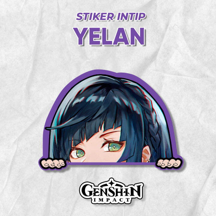 Stiker Intip Yelan Genshin Impact Game Anime Sticker Waterproof ...