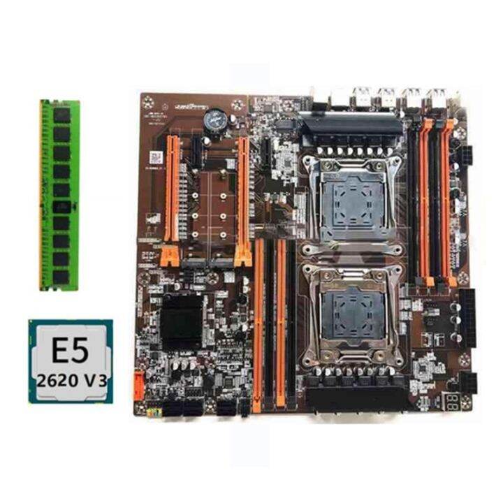X99 Dual Cpu Motherboard Lga 2011 Usb3 0 Sata3 With E5 2620 V3 Cpu