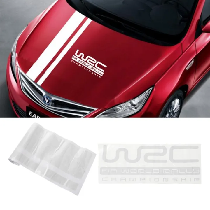 110*15cm WRC Stripe Racing Sports Car Hood Cover Vinyl Decal Sticker ...