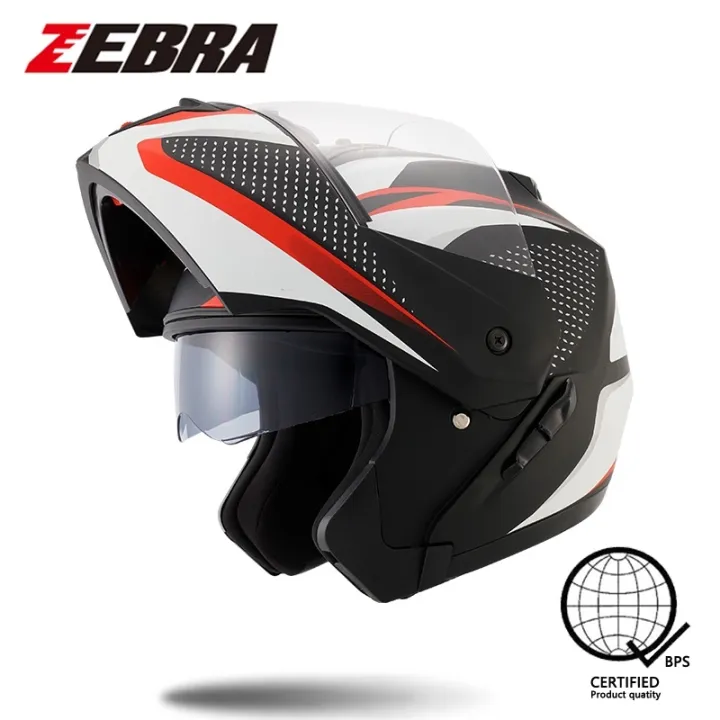 Helmet 78 Zebra Ym-602 Motorcycle Helmet Full Face Modular Dual Visor ...