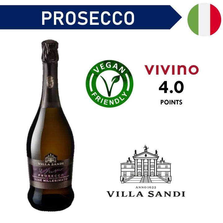Villa Sandi Il Fresco Prosecco DOC Rose Millesimato Brut Sparkling Wine ...