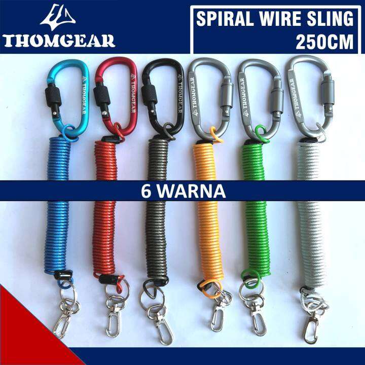 Gantungan Kunci Kawat Baja Spiral Sling Pengaman Safety Tool Tali ...