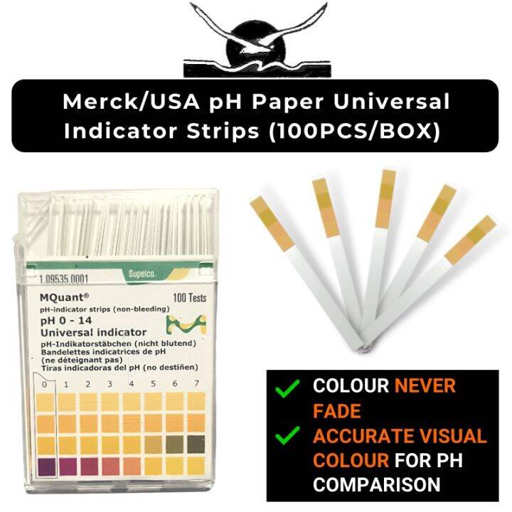Merck/USA pH Paper Universal Indicator Strips (100Pcs/Box) | Lazada