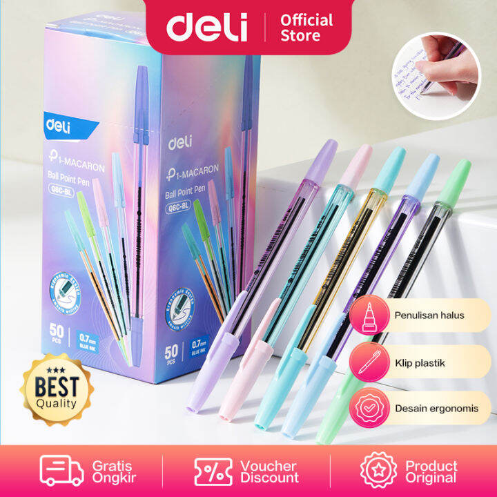 Deli Ballpoint Pen / Pulpen Bolpoin 0.7mm Penulisan Halus Tinta Lancar ...