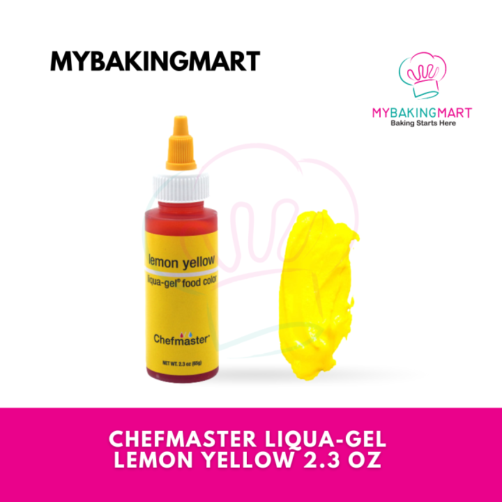 Mybakingmart | Chefmaster Lemon Yellow Liqua-Gel Edible Food Coloring 2 ...